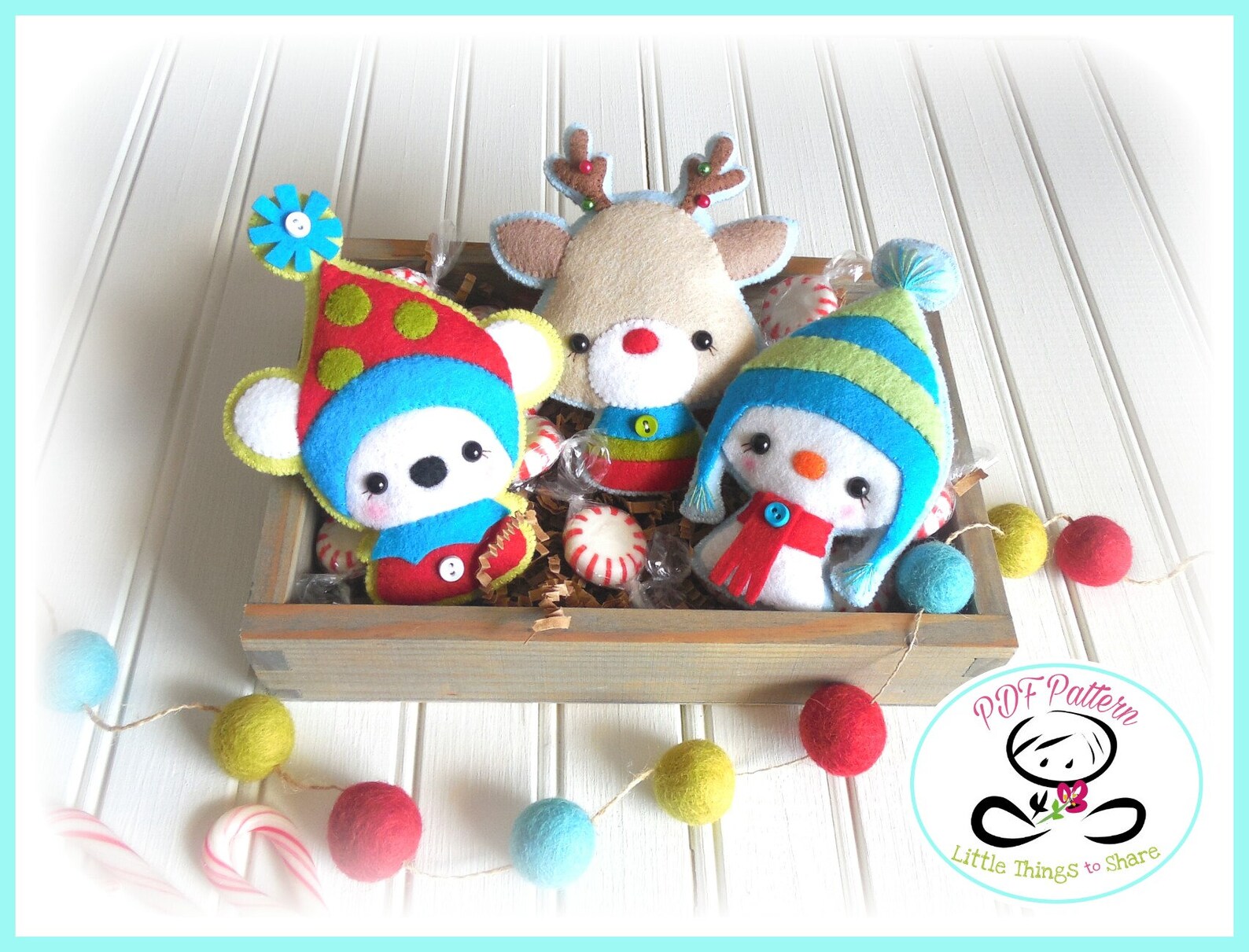 Christmas Critters-ornament Patterns-set of Three-diy | Etsy