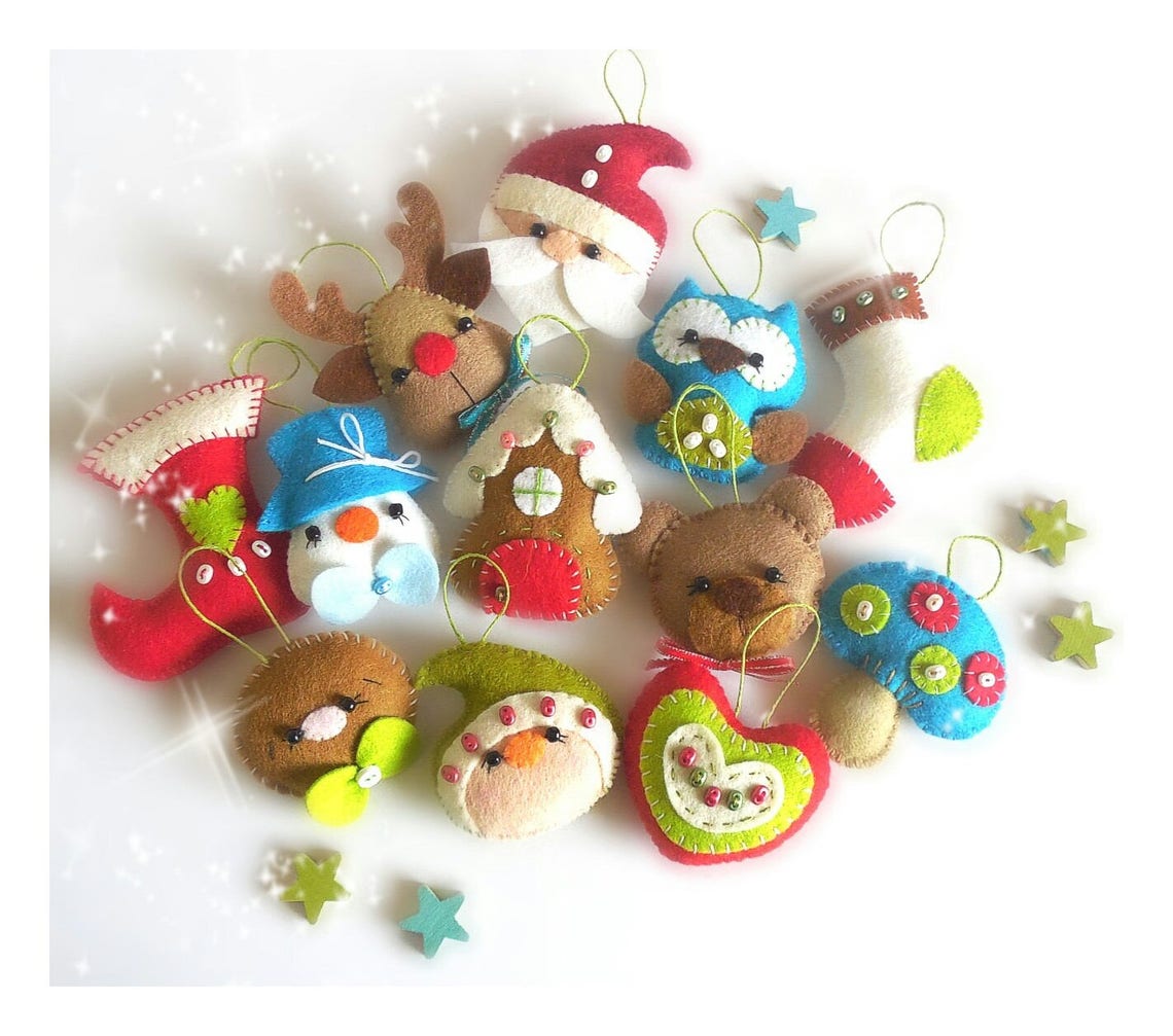 ORNAMENTS PATTERNS Christmas Ornaments-set of Twelve Mini - Etsy