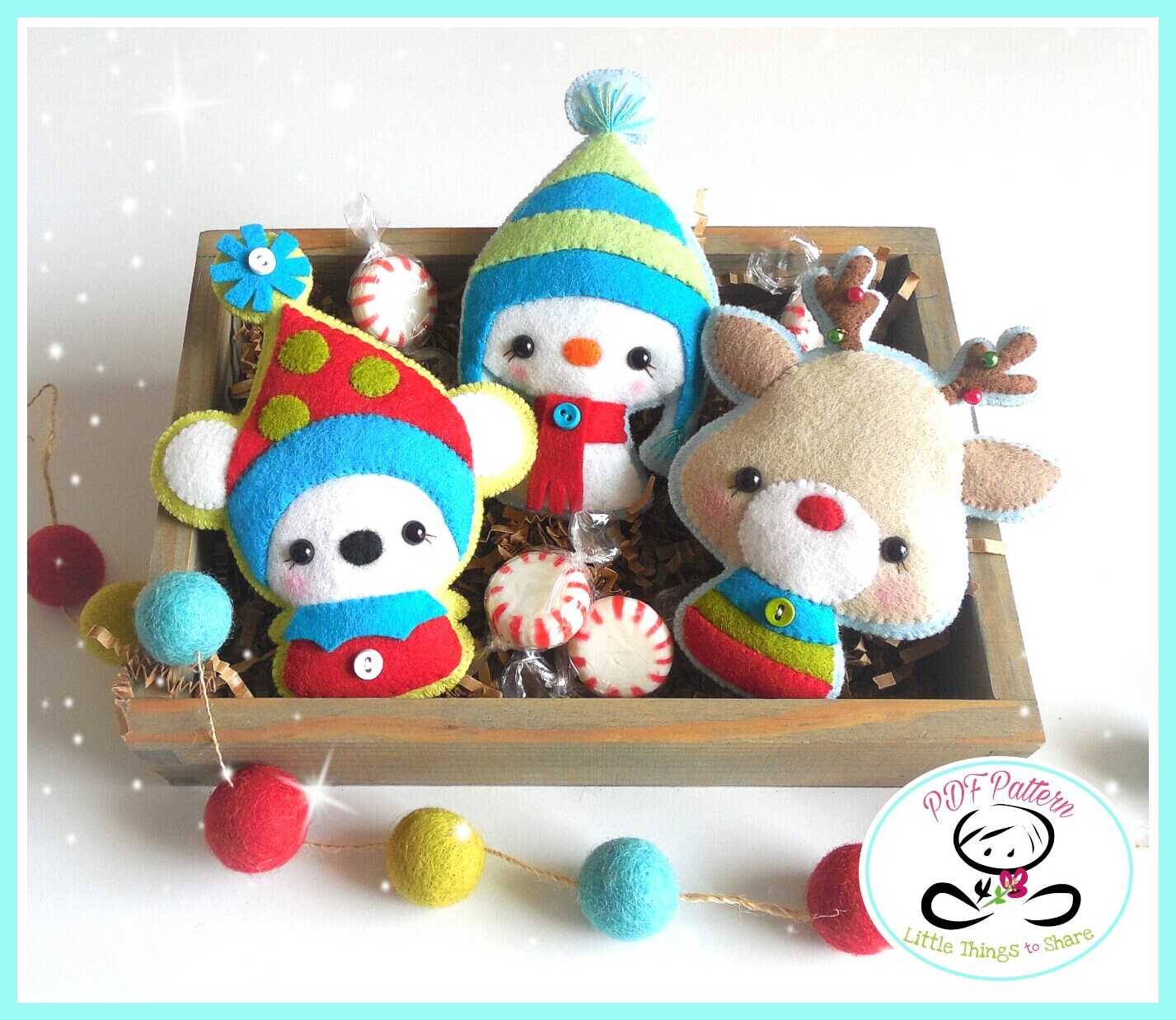 Christmas Critters-ornament Patterns-set of Three-diy | Etsy