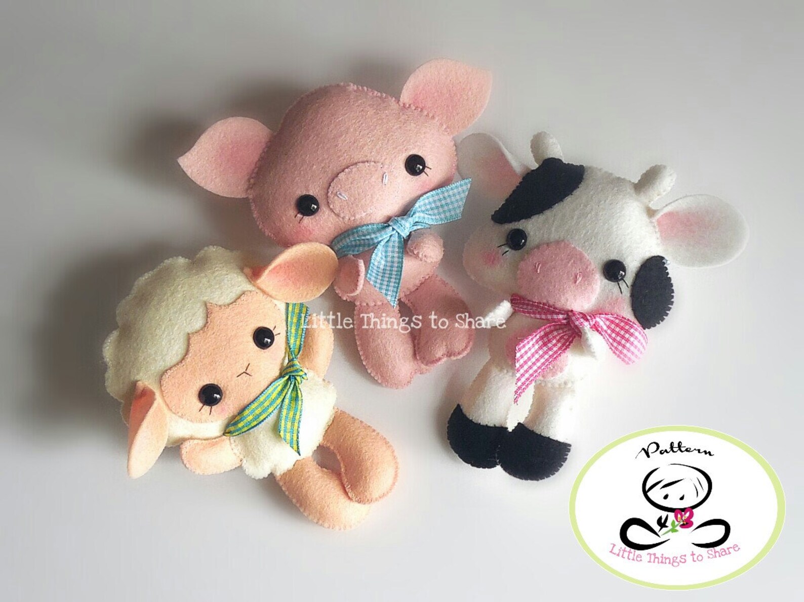 Baby Sheep-pdf Pattern-felt Lamb-diy Project-farm Animals-nursery Decor ...