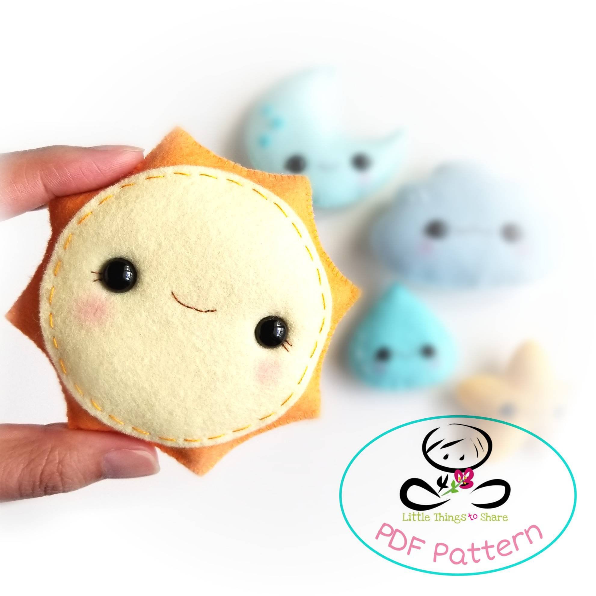 Sunny and Friends-set of Five-sun-moon-cloud-star-drop-plush Toy ...