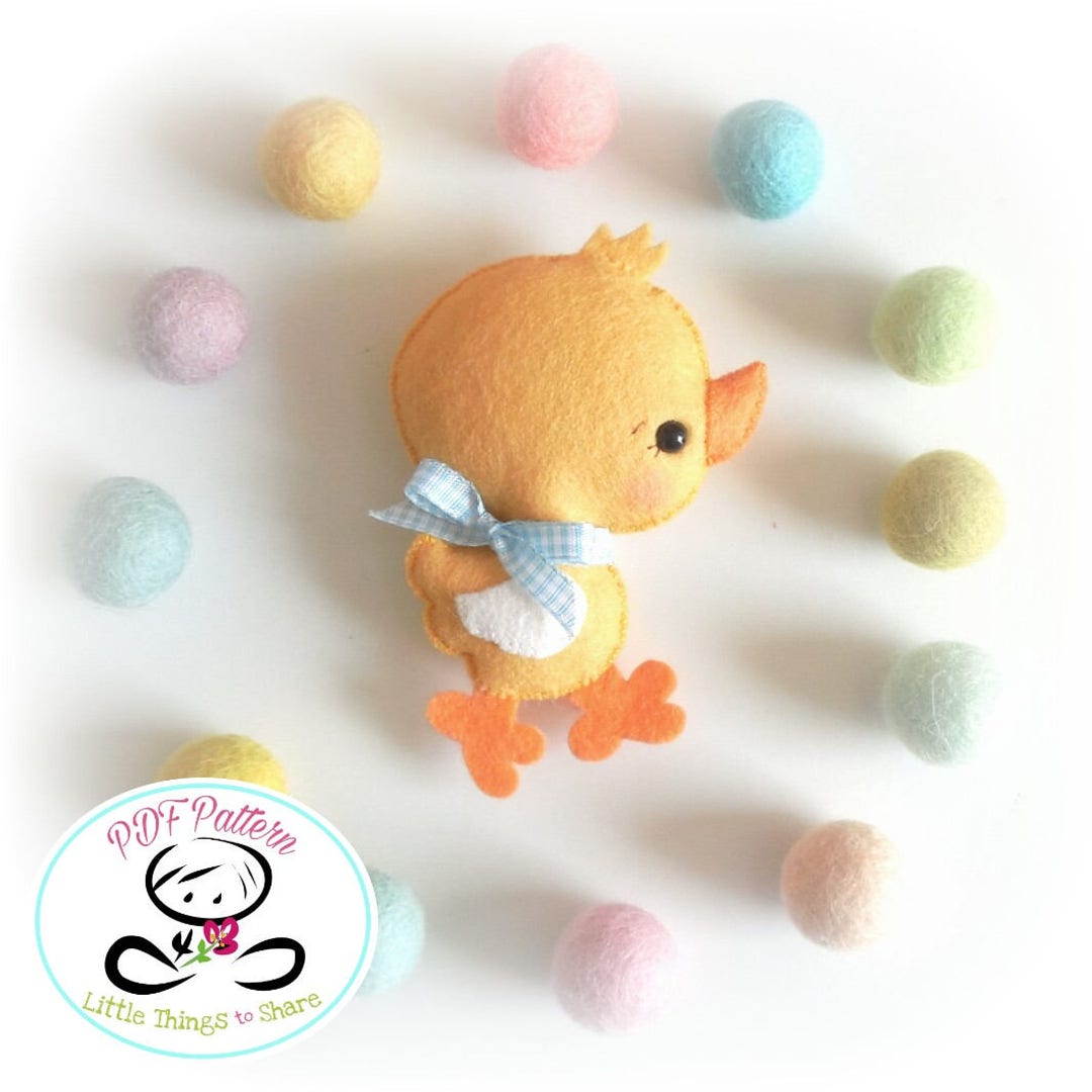 Fluffy Chicken PDF Sewing Pattern-diy-felt Chick Toy Pattern-baby Chick ...