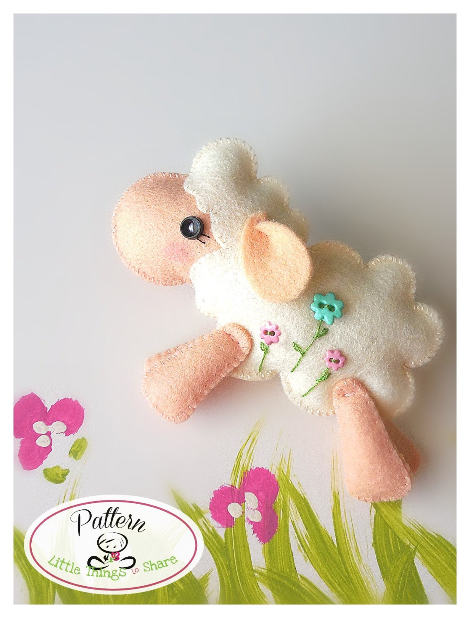 Jumping Sheep PDF Sewing Pattern-diy-felt Sheep Toy Pattern-nursery ...