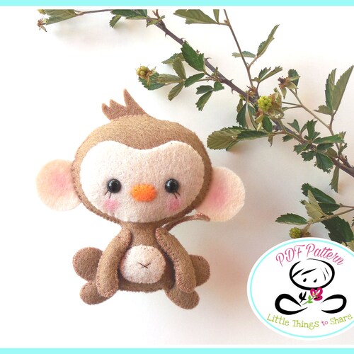 Baby Monkey PDF Sewing Pattern-diy-monkey Toy Pattern-safari - Etsy UK