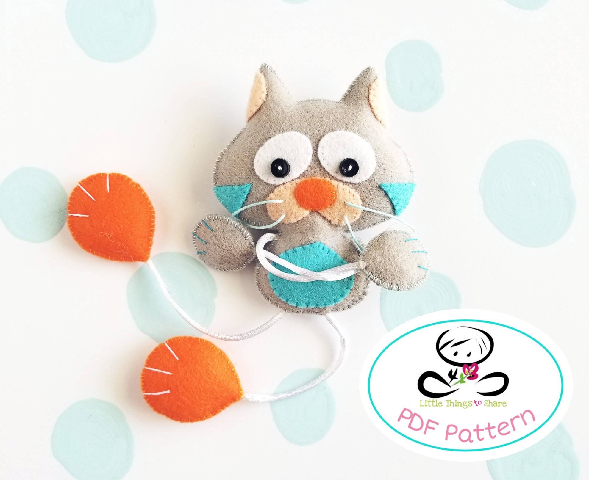 Skinny Cat-pdf Sewing Patterns-cute Cat Toy-felt Cat Pattern-soft Toy ...