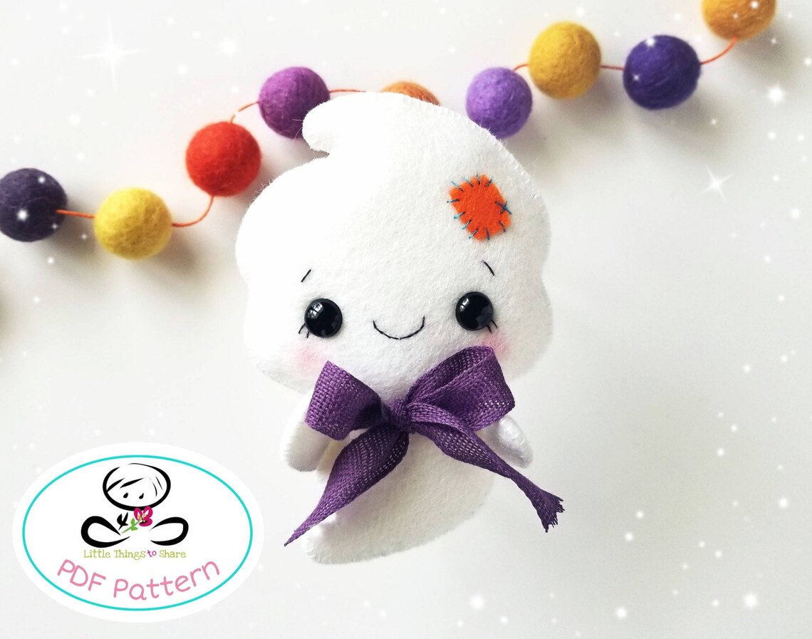 Ghost Pattern-pdf File-halloween Ornament-felt - Etsy