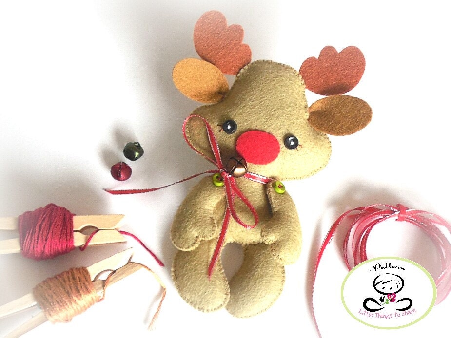 Reindeer Christmas PDF Ornament Pattern-felt Christmas - Etsy