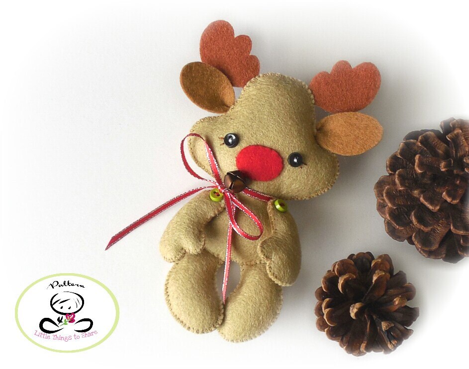 Reindeer Christmas PDF Ornament Pattern-felt Christmas - Etsy