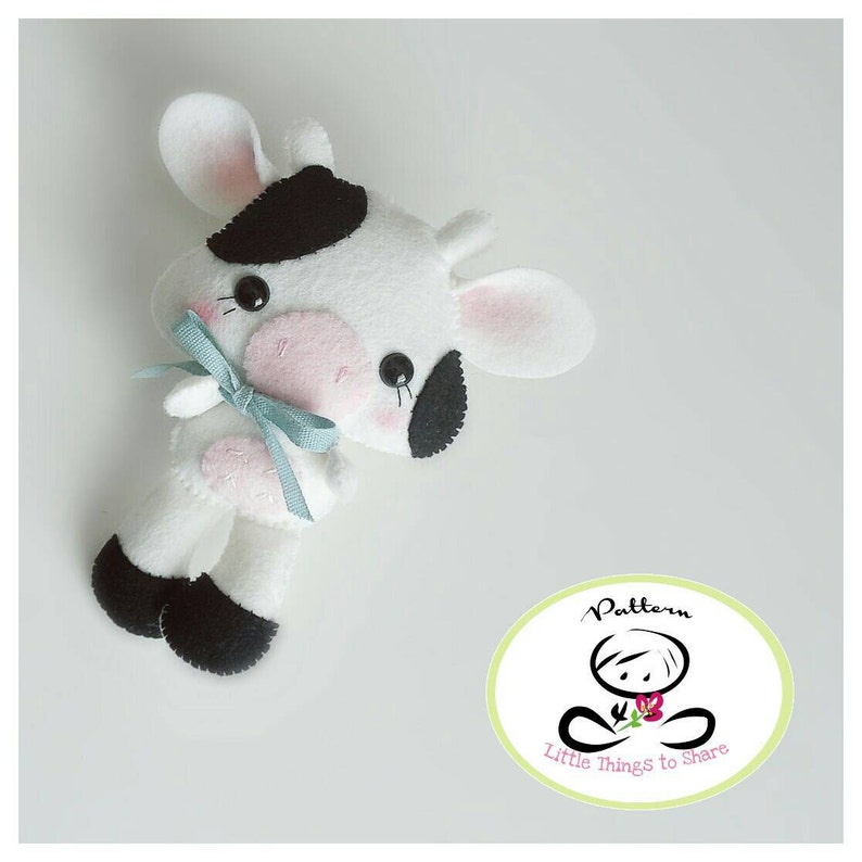 Baby Cow-pdf Pattern-felt Cow-diy Project-farm Animals-nursery Decor ...