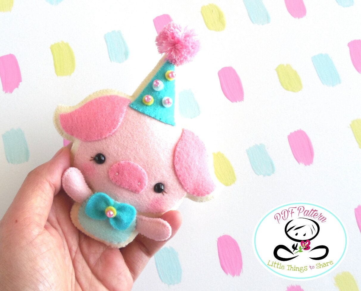 Festive Piggy PDF Pattern-cake Topper Pattern-diy-nursery | Etsy