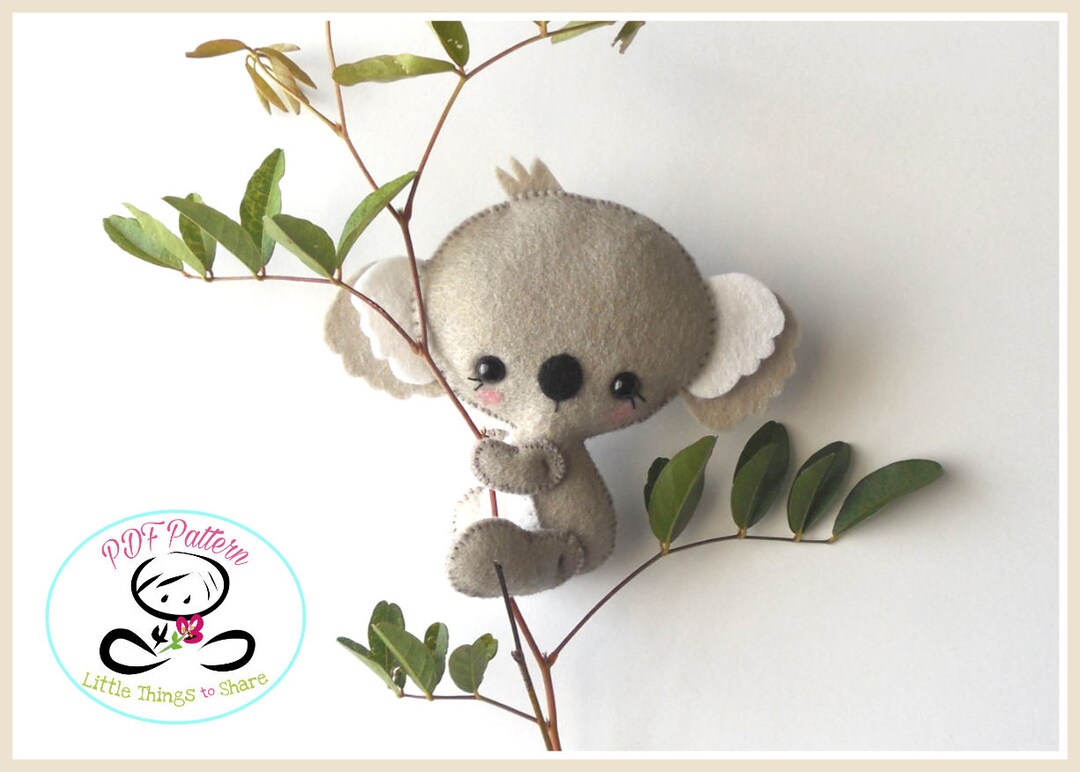 Baby Koala PDF Sewing Pattern-diy-koala Bear Toy Pattern-australian ...