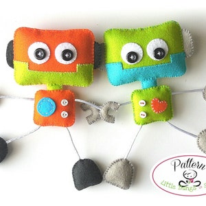 Smiley Robot-pdf Sewing Pattern-cute Robot Toy-diy-handmade Plush-felt ...