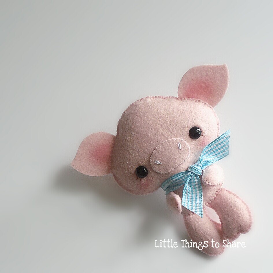 Baby Pig-pdf Pattern-felt Pig-diy Project-farm Animals-nursery - Etsy
