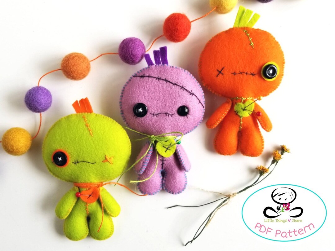 Voodoo Doll Pattern-pdf File-halloween Ornament-felt Ornament-diy ...