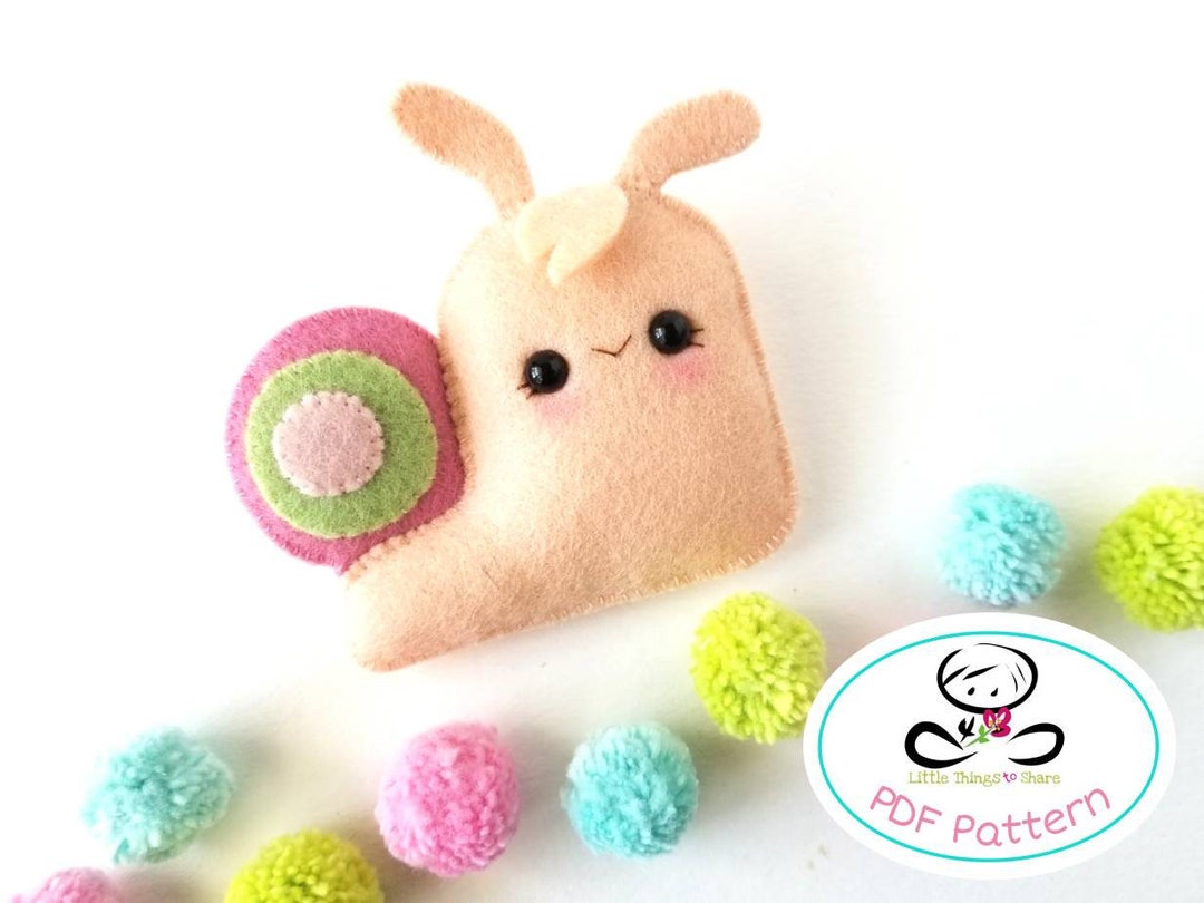 Garden Snail-pdf Sewing Pattern-diy-felt Snail-toy Pattern-cute Snail ...
