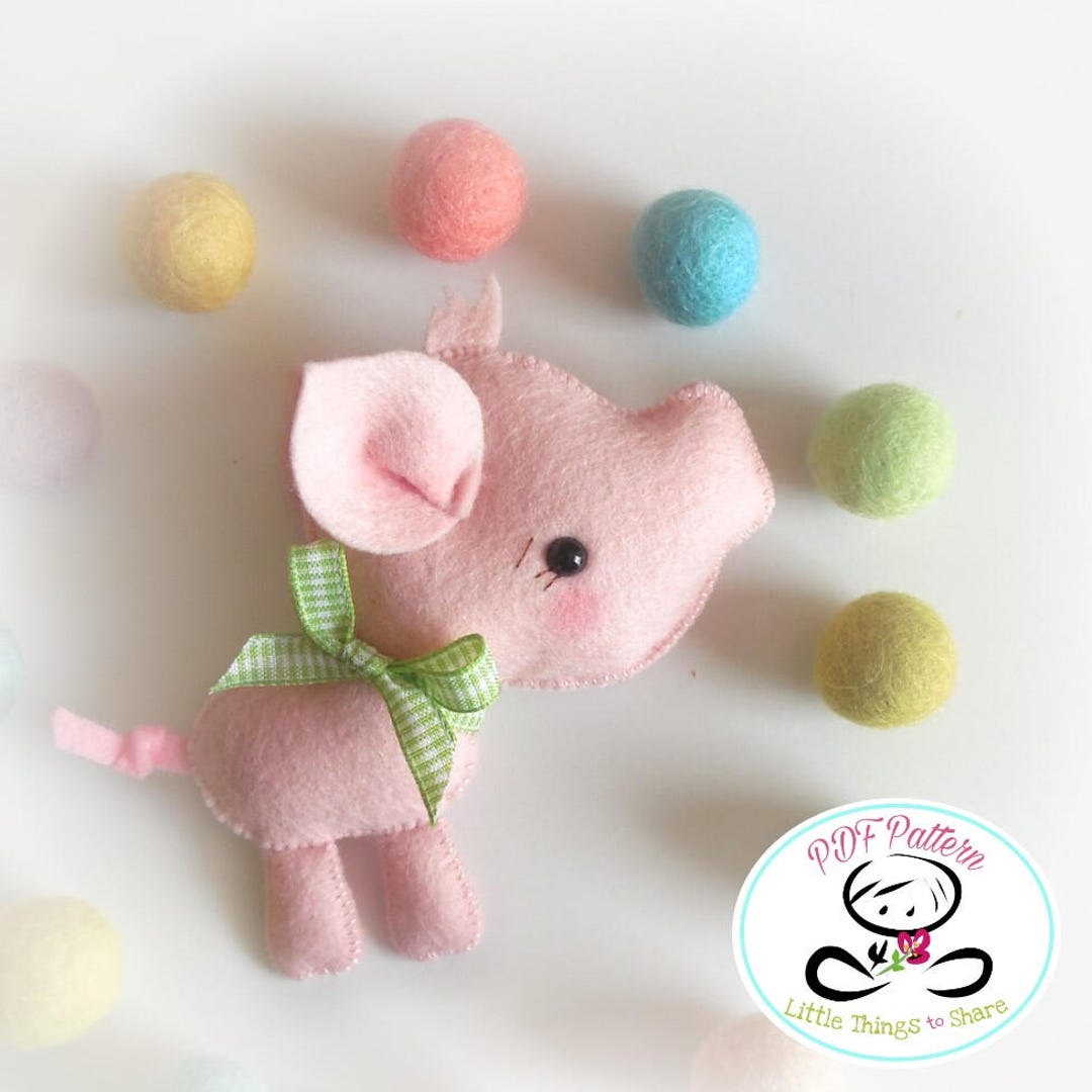 Ferdy the Piglet-pdf Sewing Pattern-diy-felt Piggy Toy Pattern-baby Pig ...