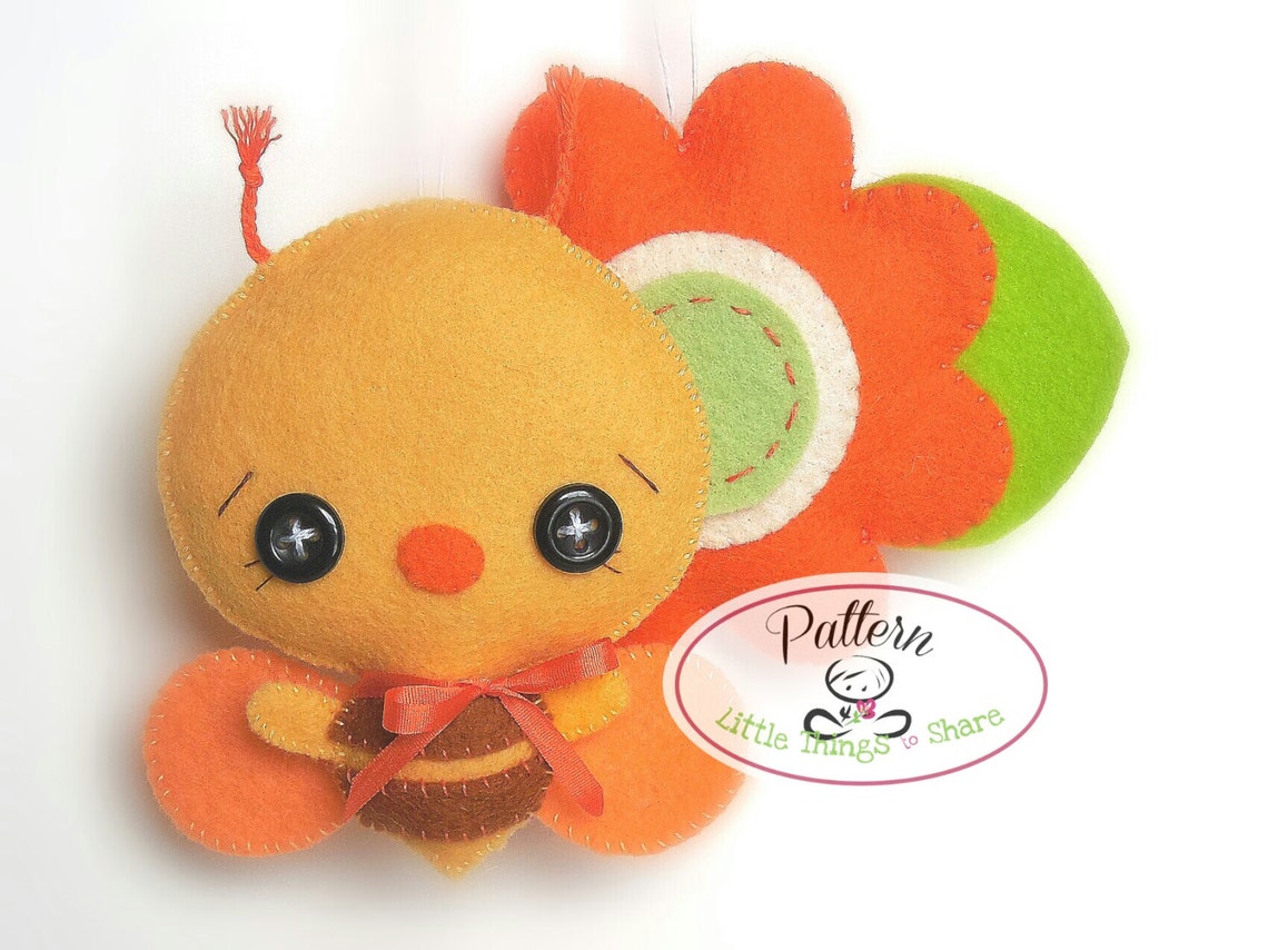 Bumble Bee PDF Sewing Pattern-bee Toy-diy-nursery Decor-felt - Etsy