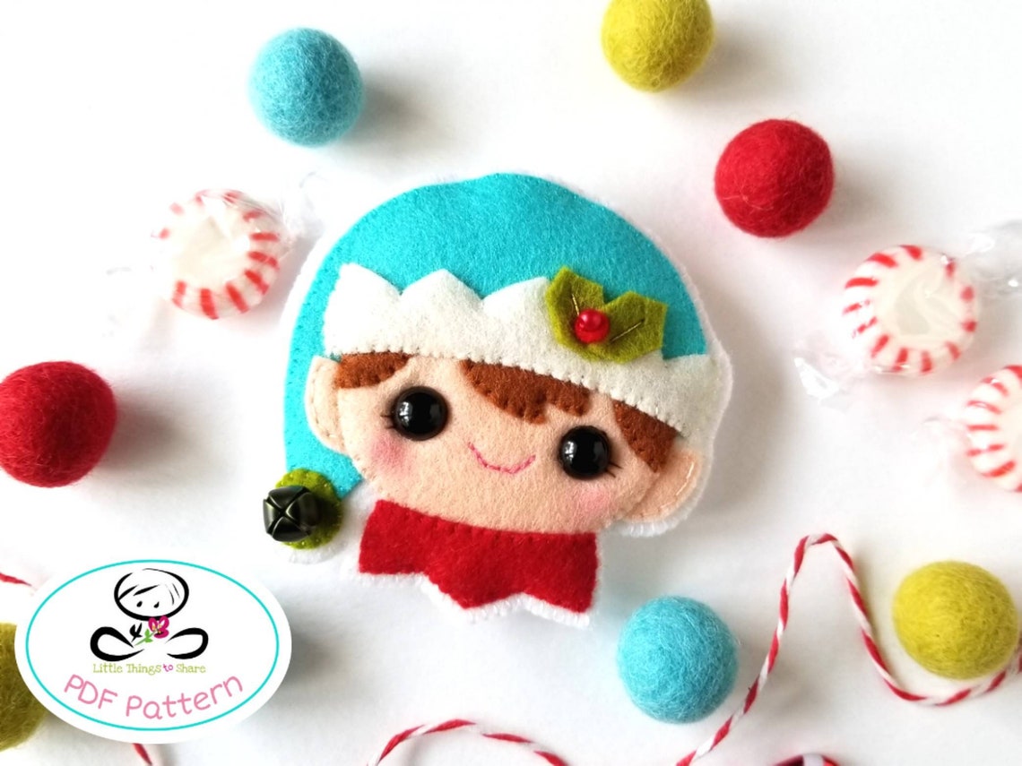 Happy Elf-pdf Pattern-felt Christmas Ornaments-diy felt - Etsy