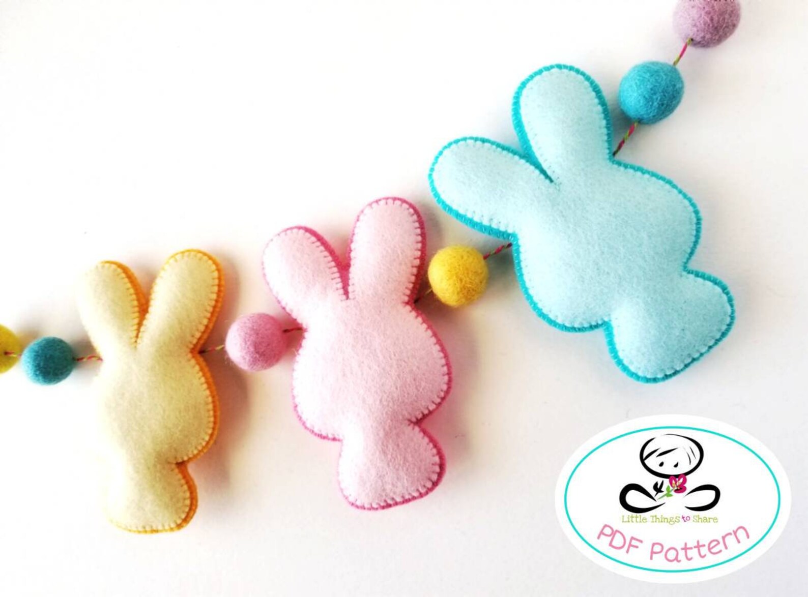 Bunny Garland PDF Pattern Felt Peeps Easter Bunny DIY | Etsy