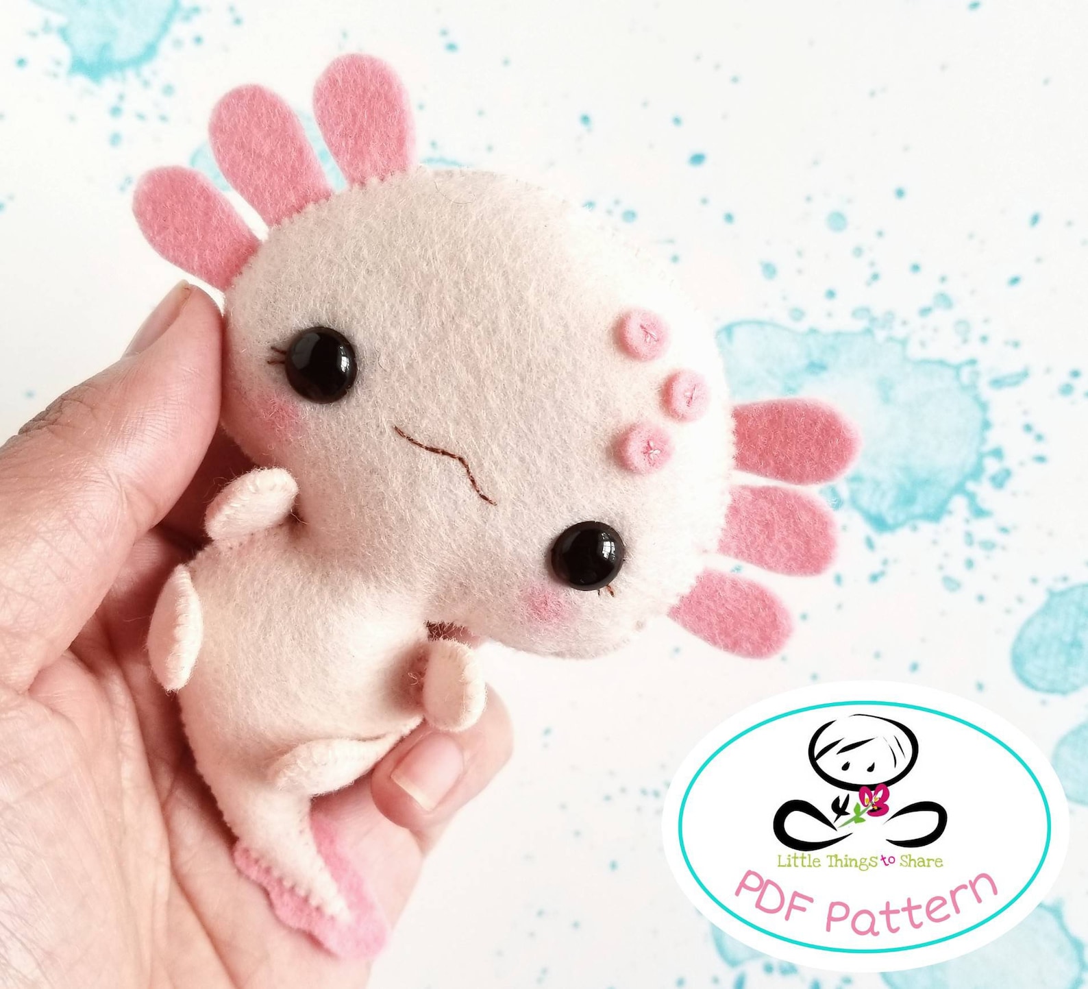 Amby the Axolotl PDF Pattern Axolotl Plush-diy-nursery - Etsy
