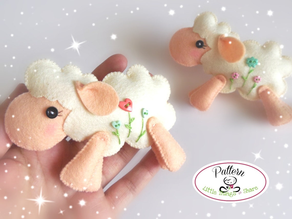 Jumping Sheep PDF Sewing Pattern-diy-felt Sheep Toy Pattern-nursery ...
