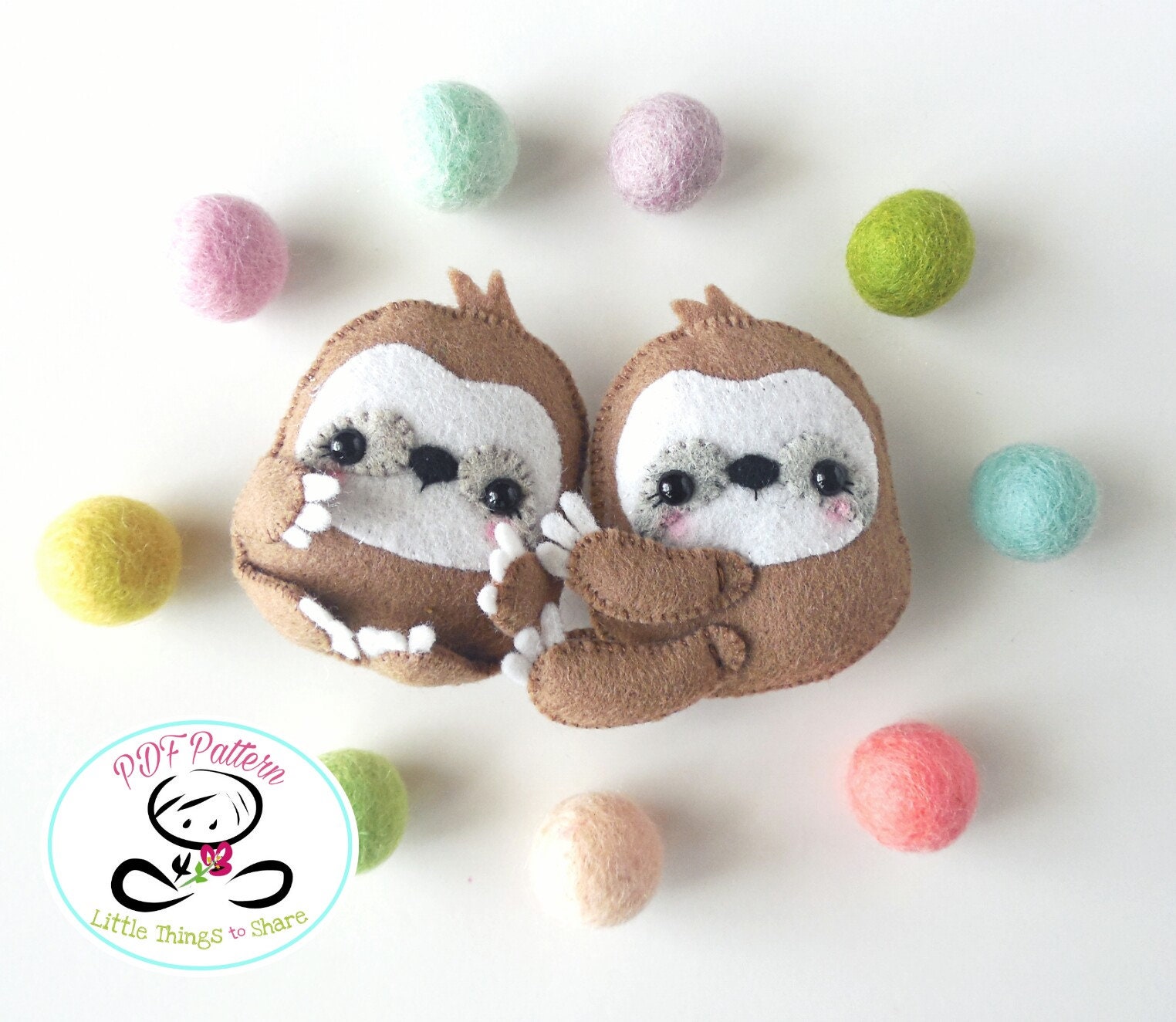 Chubby Sloths-pdf Pattern-baby Sloth-diy Project-wild - Etsy