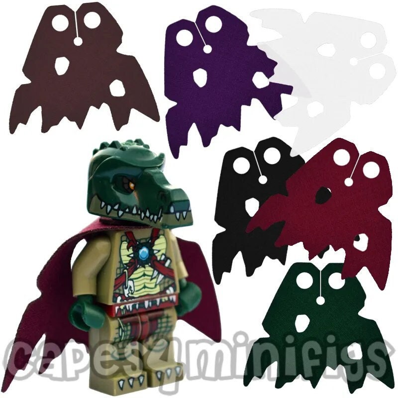 2 CUSTOM Tattered Capes for Your Lego Minifig, Eg King Crominus, Sir ...