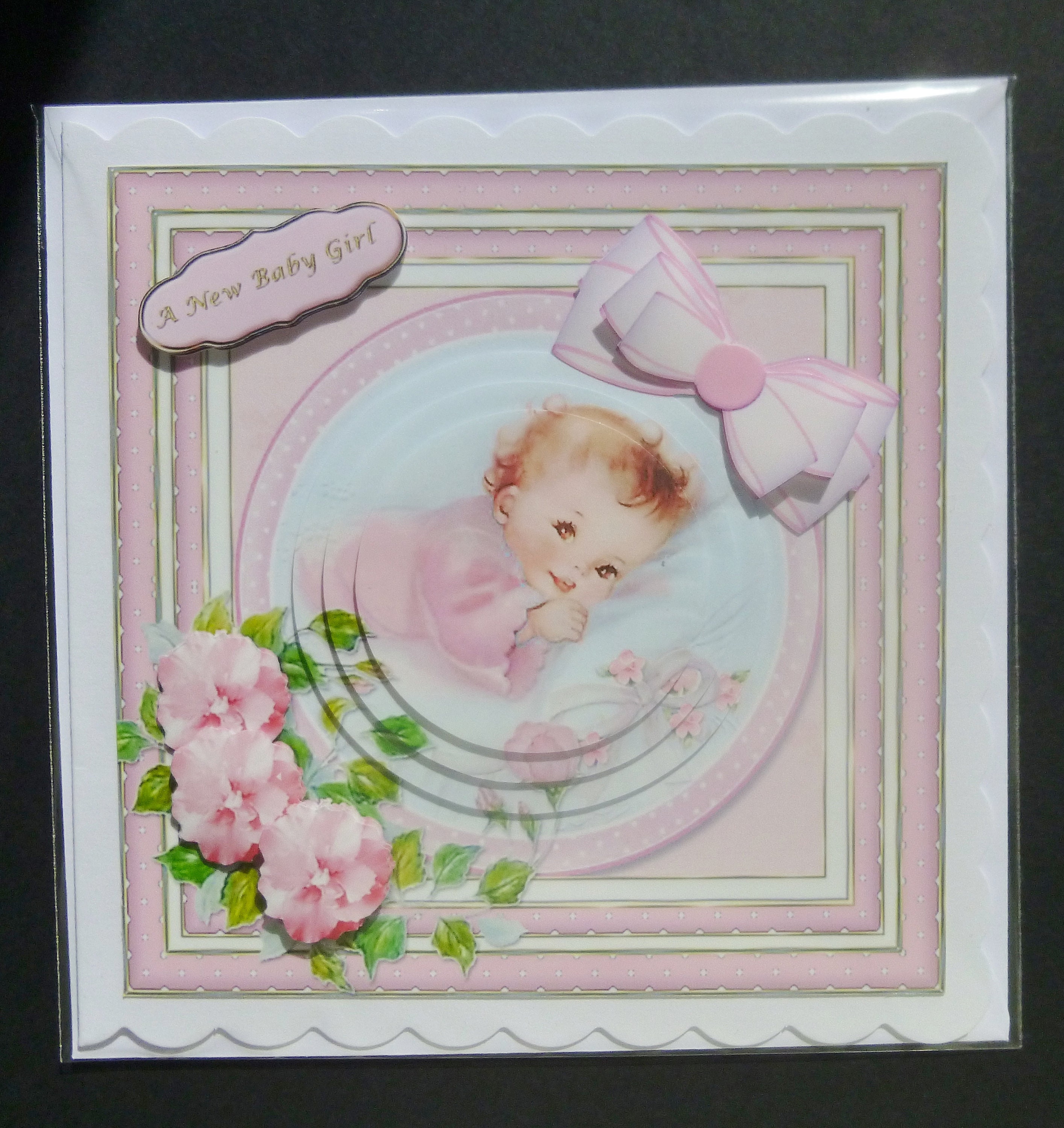 Baby Girl Birth Card Personalised New Baby Card Handmade | Etsy UK