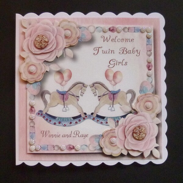 Welcome Twin Girls Cards - Etsy
