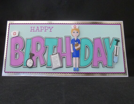 Female Nurse Birthday Card Nursing Greetings Card Handmade | Etsy