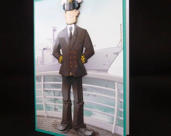 Navy Birthday Card | Etsy