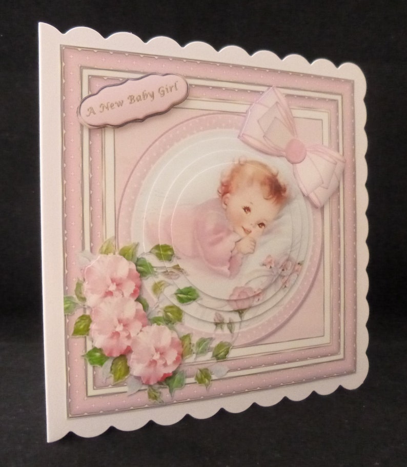 Baby Girl Birth Card Personalised New Baby Card Handmade | Etsy