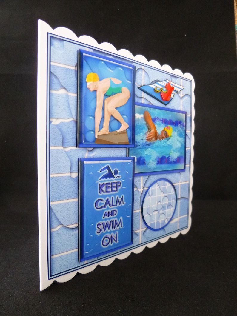 Swimmer Birthday Card Personalised Competive Girl's | Etsy