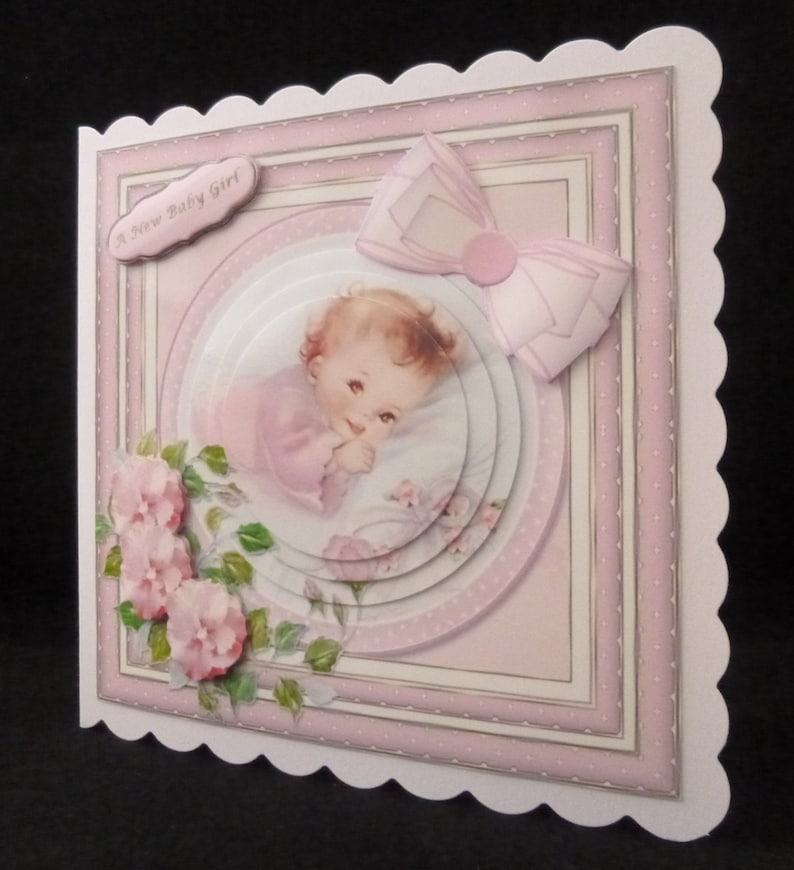 Baby Girl Birth Card Personalised New Baby Card Handmade - Etsy