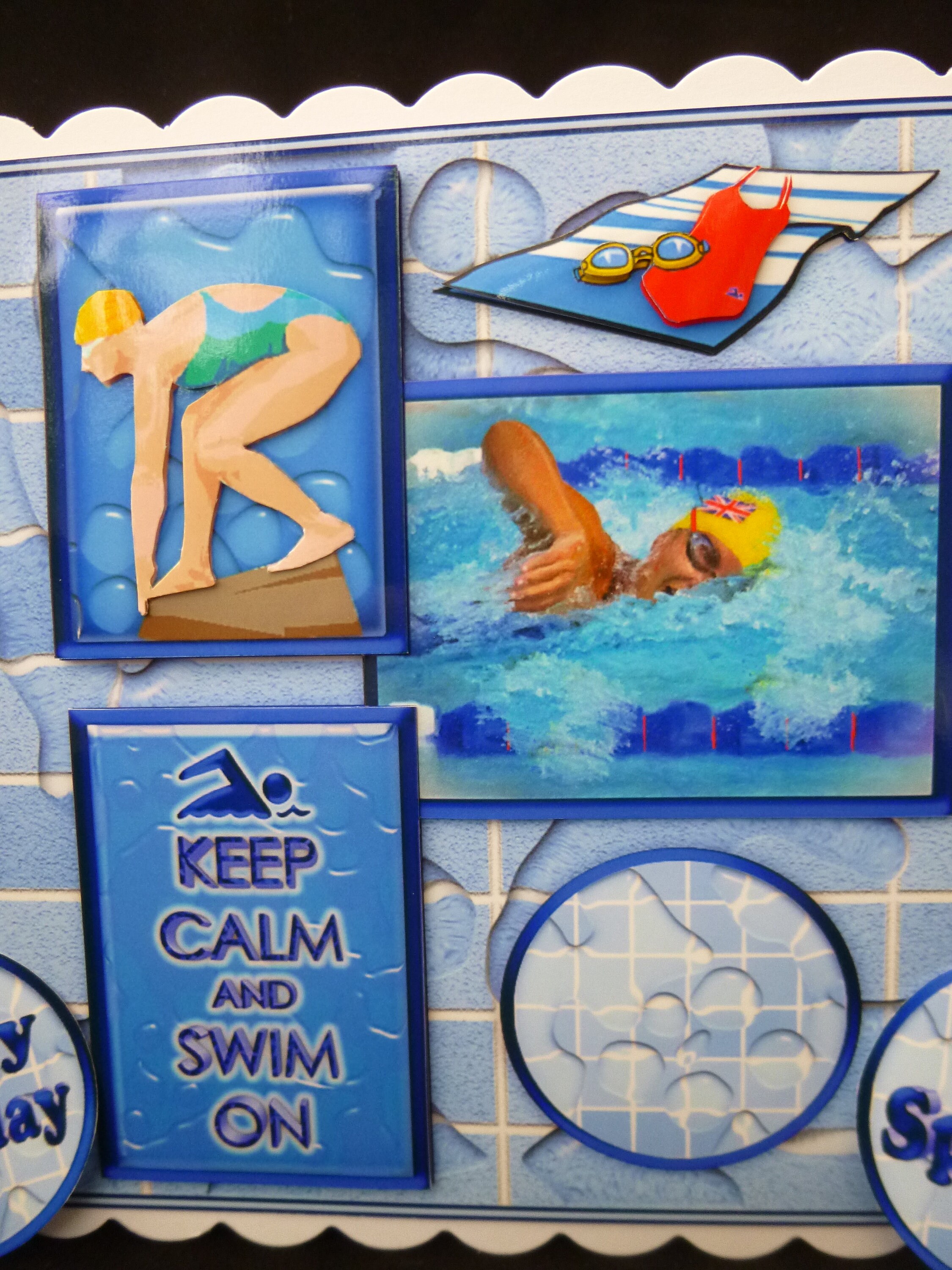 Swimmer Birthday Card Personalised Competive Girl's | Etsy