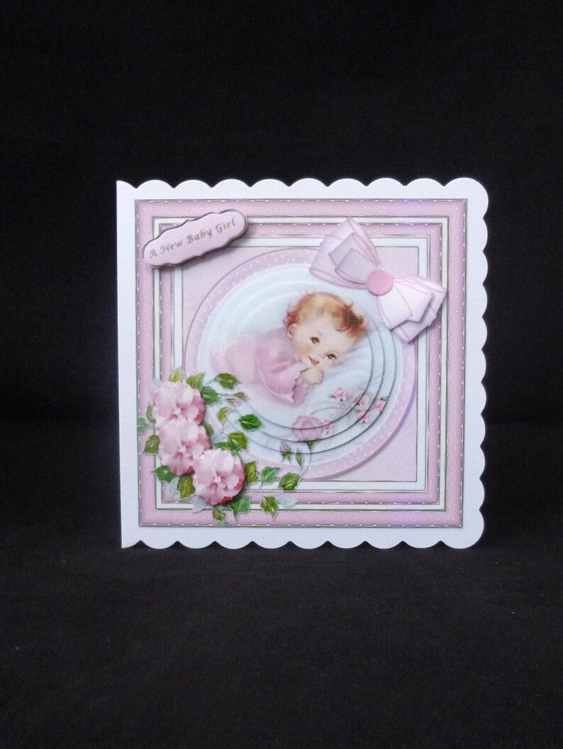 Baby Girl Birth Card Personalised New Baby Card Handmade - Etsy UK