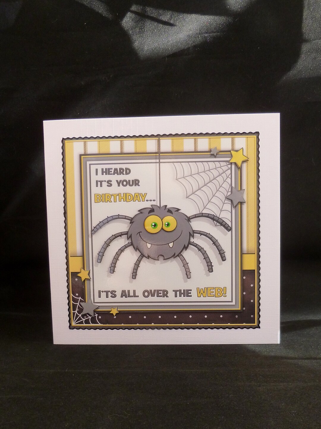 Humorous Spider Birthday Card, 3d Decoupage Interweb Greetings Card ...