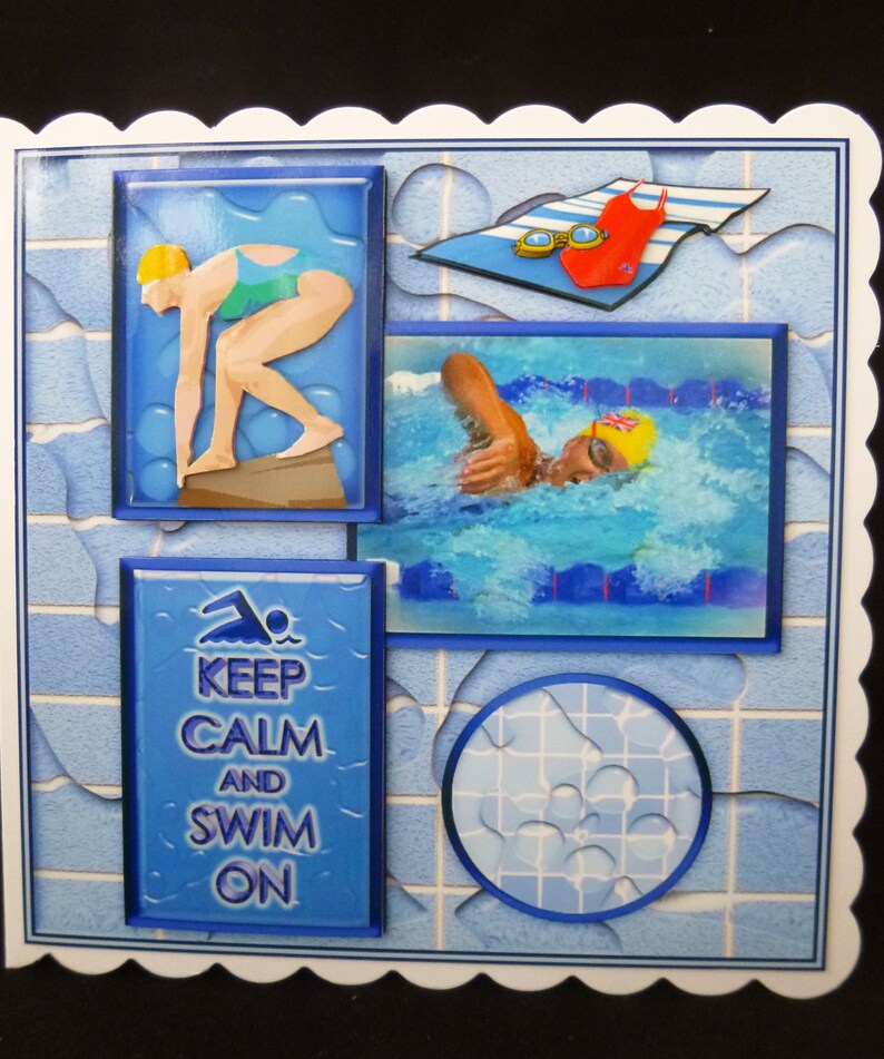 Swimmer Birthday Card Personalised Competive Girl's | Etsy