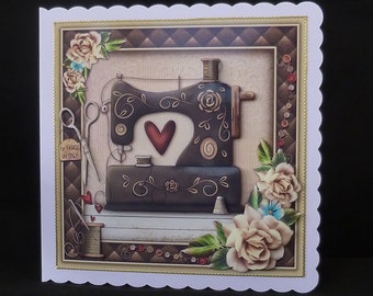 Sewing Machine Card | Etsy