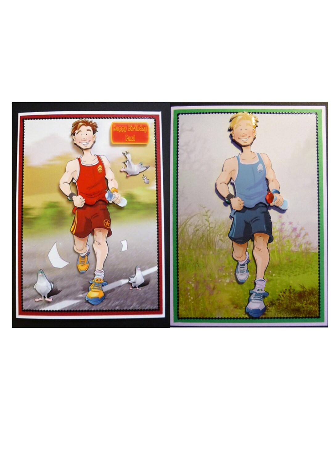 Male Runner Birthday Card, Personalised Jogger Card, Handmade Card From ...