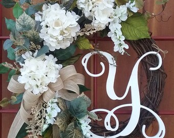 Wreath with monogram | Etsy
