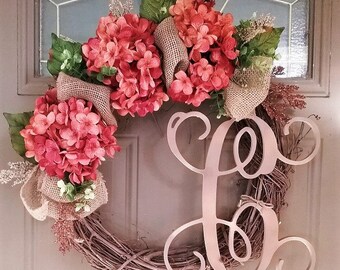 Wreath with monogram | Etsy