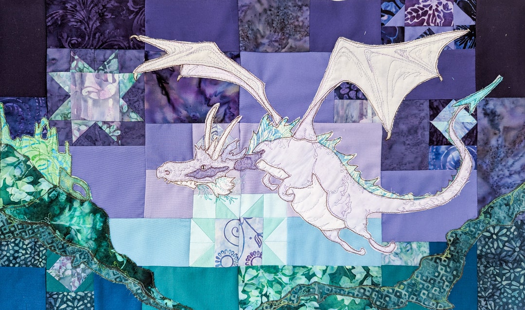 PDF Pattern for ~"dragon Flight" Quilt Raw Edge Applique Tutorial Free ...
