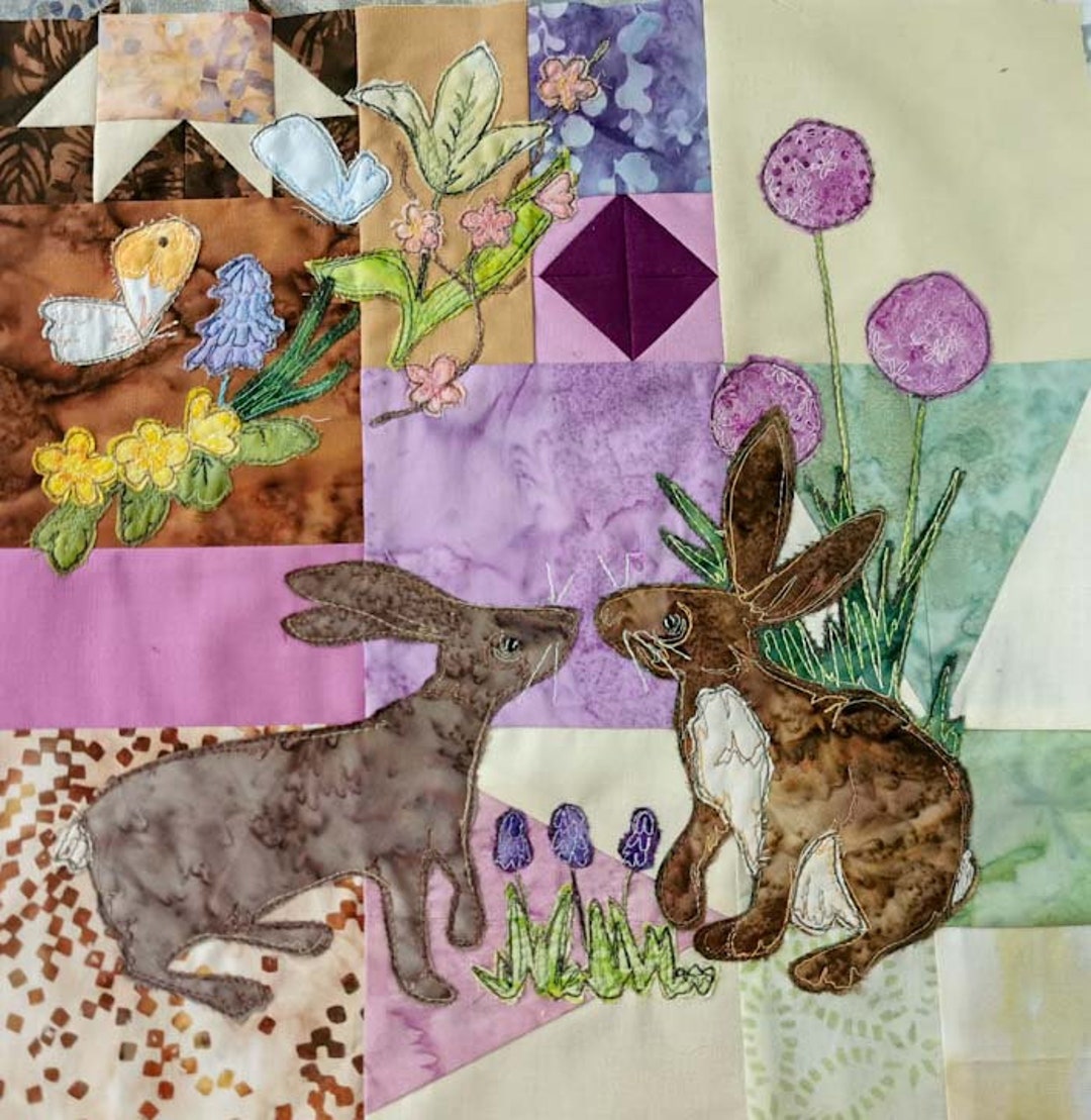 PDF Pattern for 'bohemian Spring' Block 2 Quilt Raw Edge Applique ...