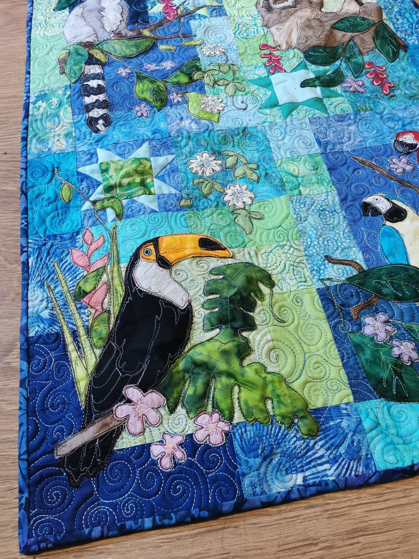 Original art for sale 'rainforest fiesta ' 20 by 28 Wall hanging ...