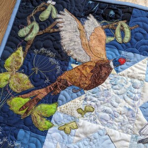 Fabric & Printed Pattern for 'a Covey of Pheasants' Quilt Raw Edge ...