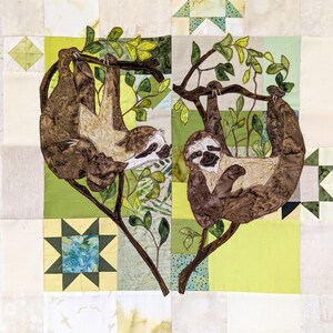 PDF Pattern for 'sweetheart Sloths' Quilt Raw Edge Applique Tutorial ...