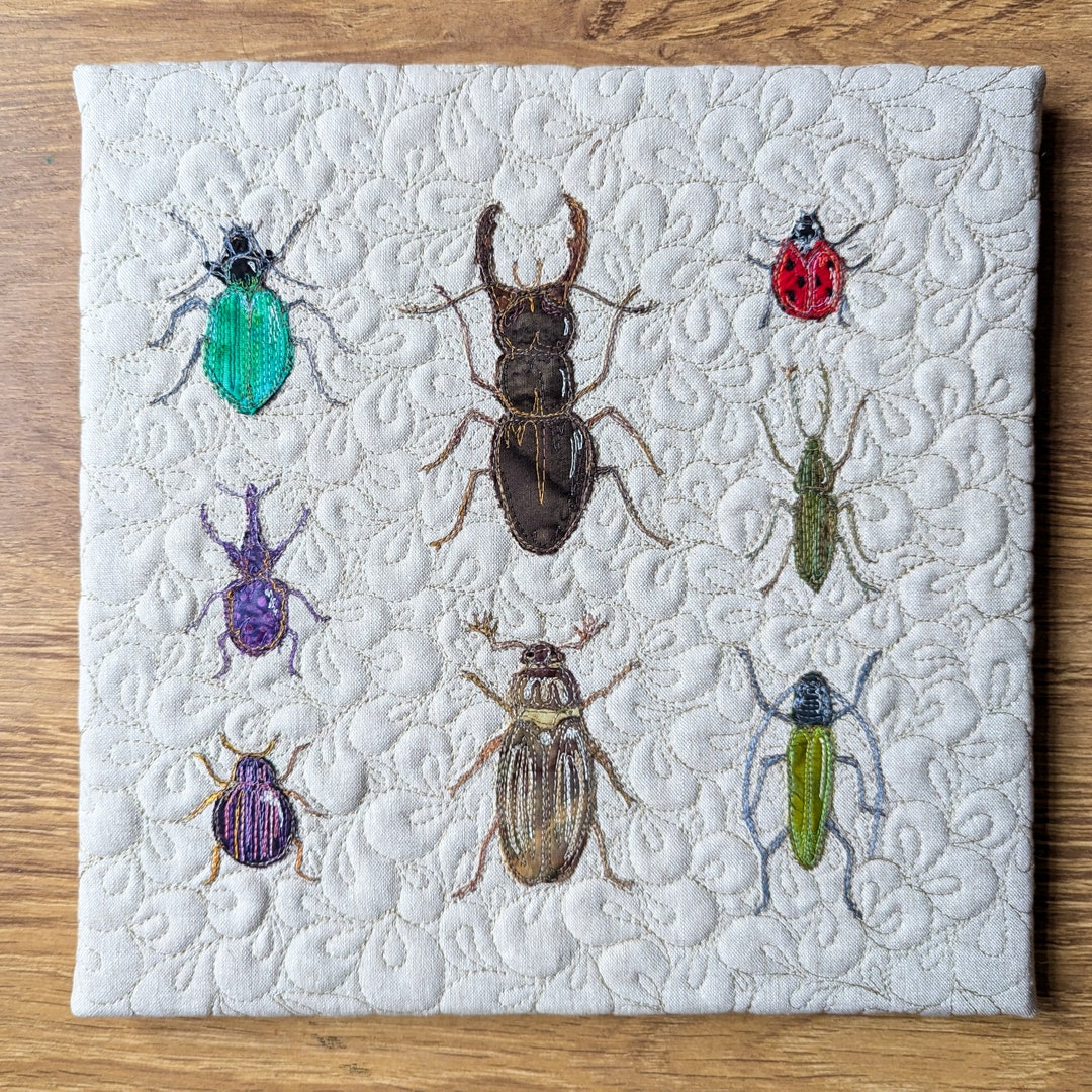 PDF Pattern for Bug Specimens Beetles 12" Pattern Raw Edge Applique ...
