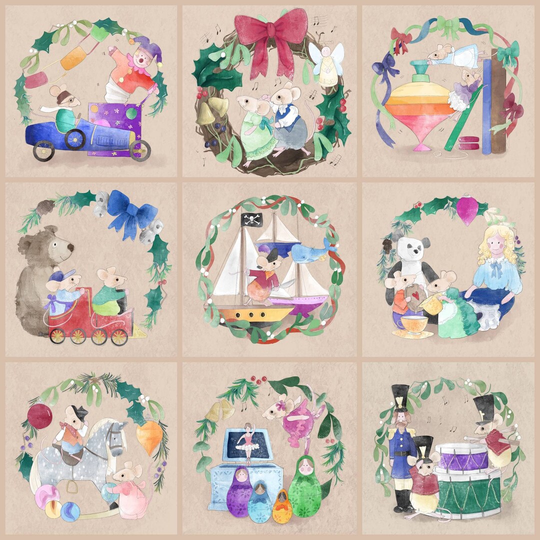Pre-order Christmas Card Toy Shop Window Set of 9 Cards Foliage on ...
