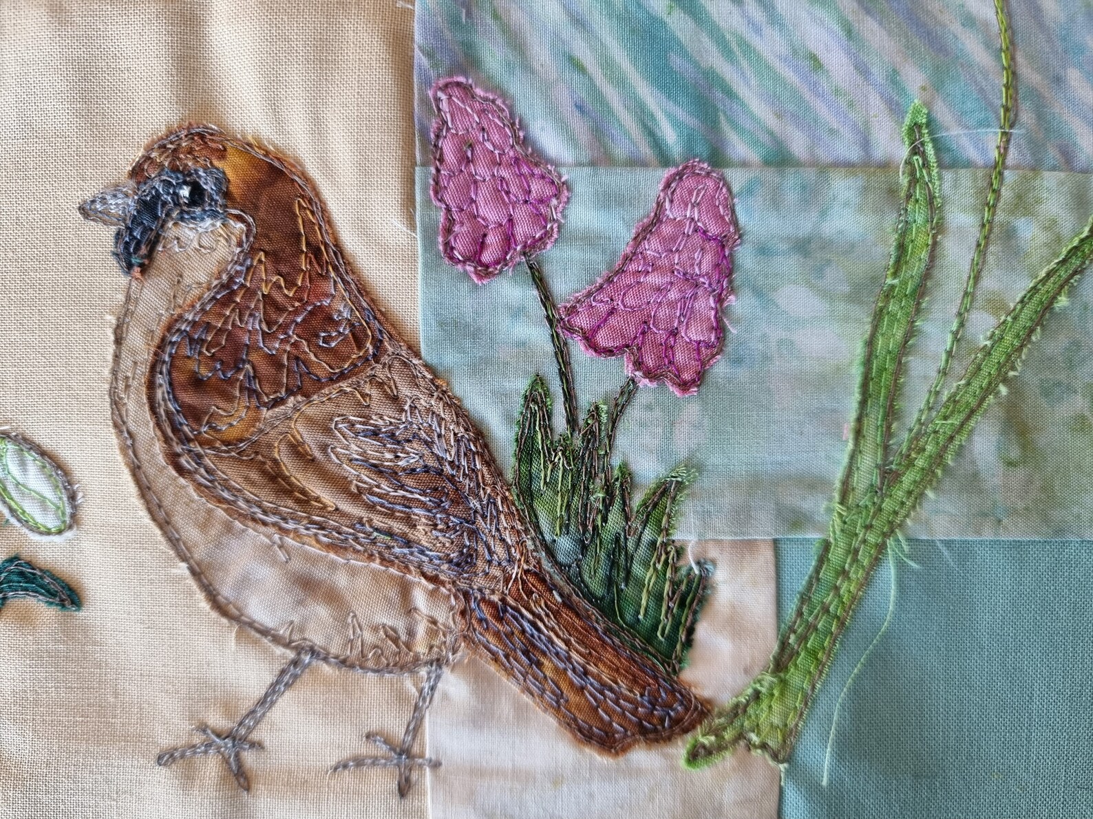 PDF Pattern for A Year of Flowers for Foxy Block 6 Quilt Birds Spring ...